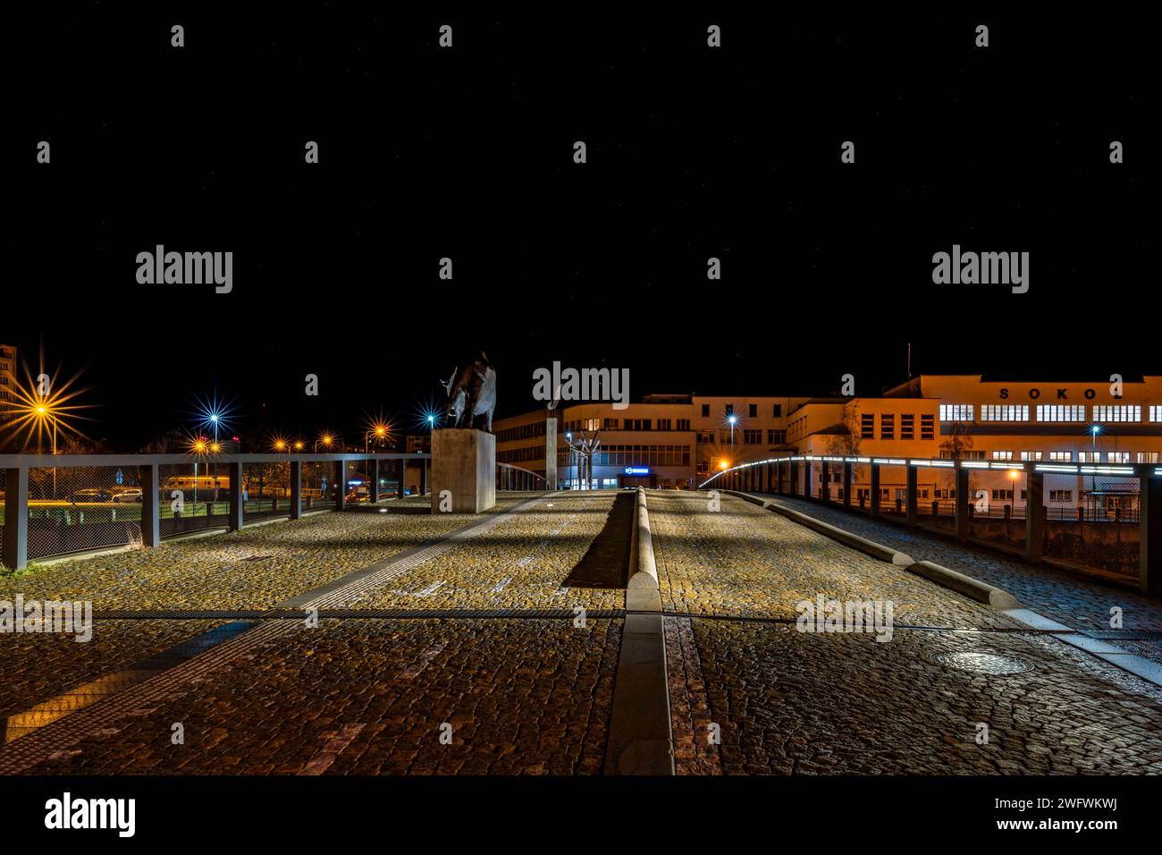 River Becva in winter without snow color evening in Prerov CZ 01 24 ...