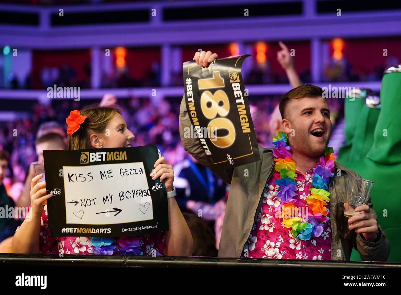 A general view of darts fans during night one of the 2024 BetMGM ...