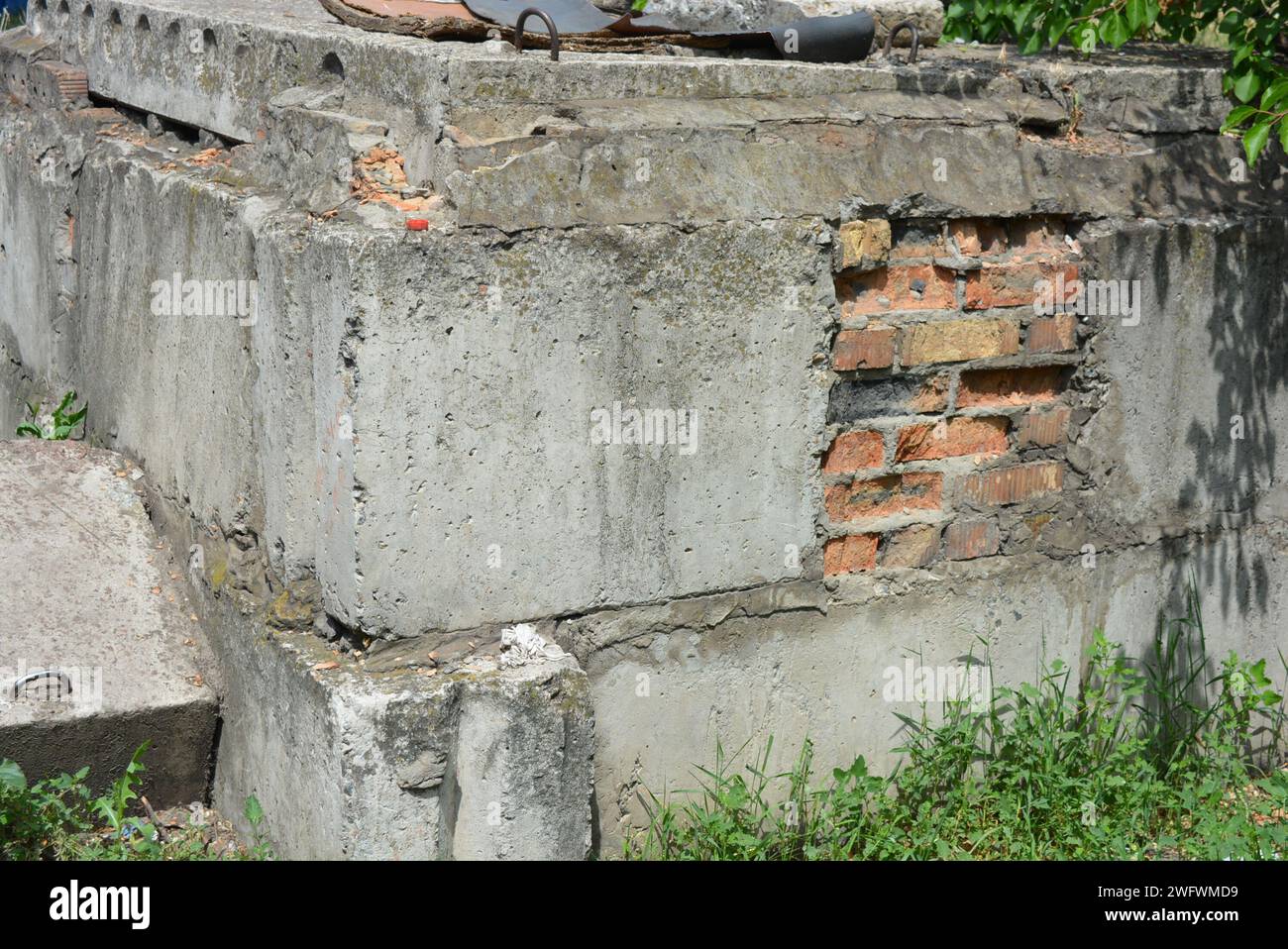 Old grey building materials, grey cement building structure, concrete ...