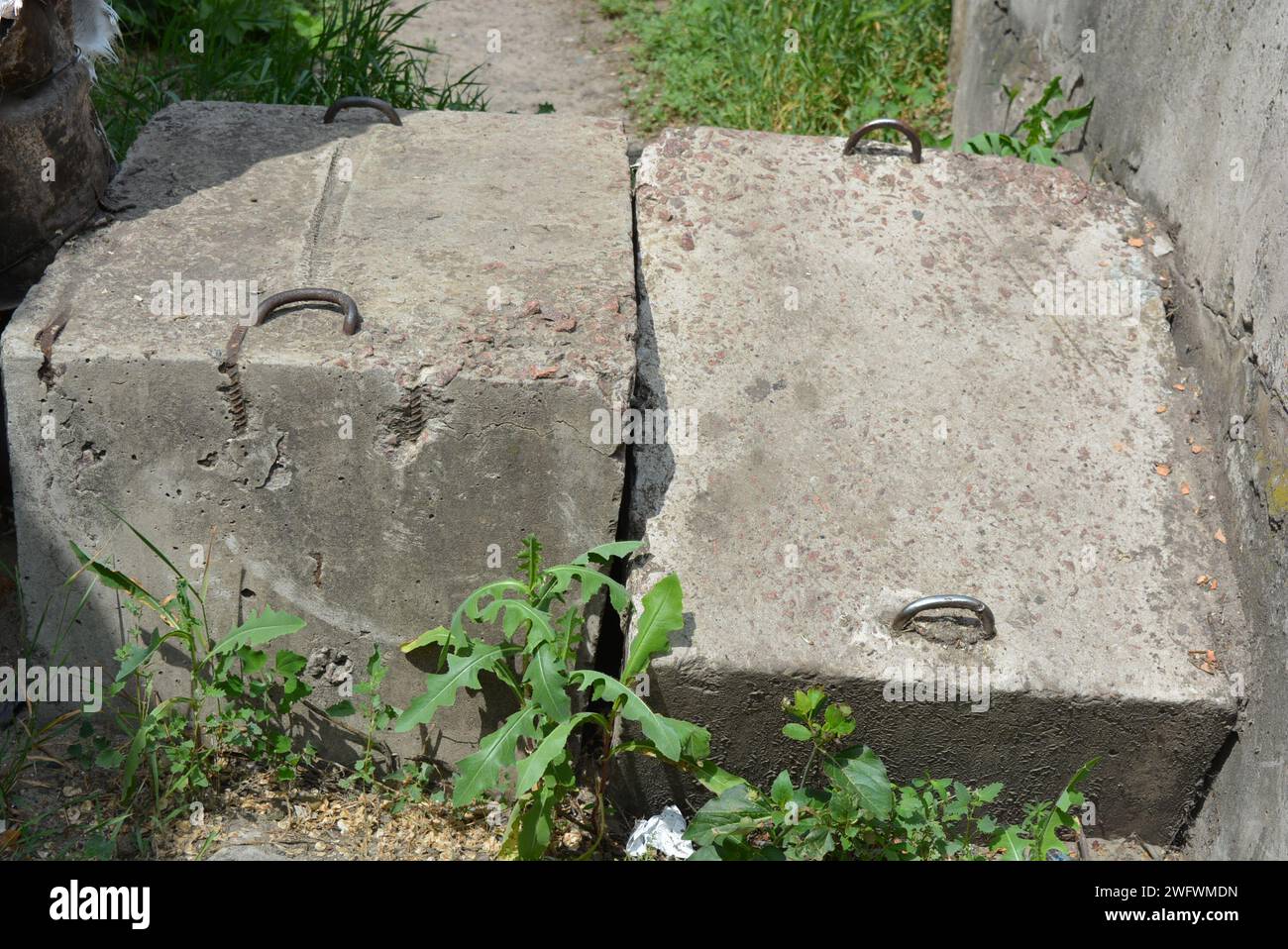 Old grey building materials, grey cement building structure, concrete ...