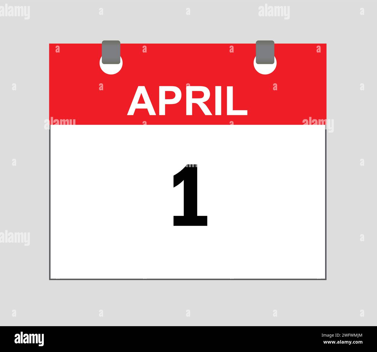 April first, Calendar icon Red and white, calender vector, date icon ...