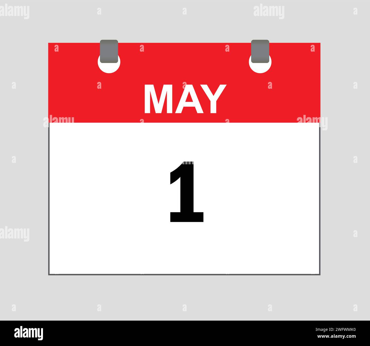 May first, Calendar icon Red and white, calender vector, date icon ...