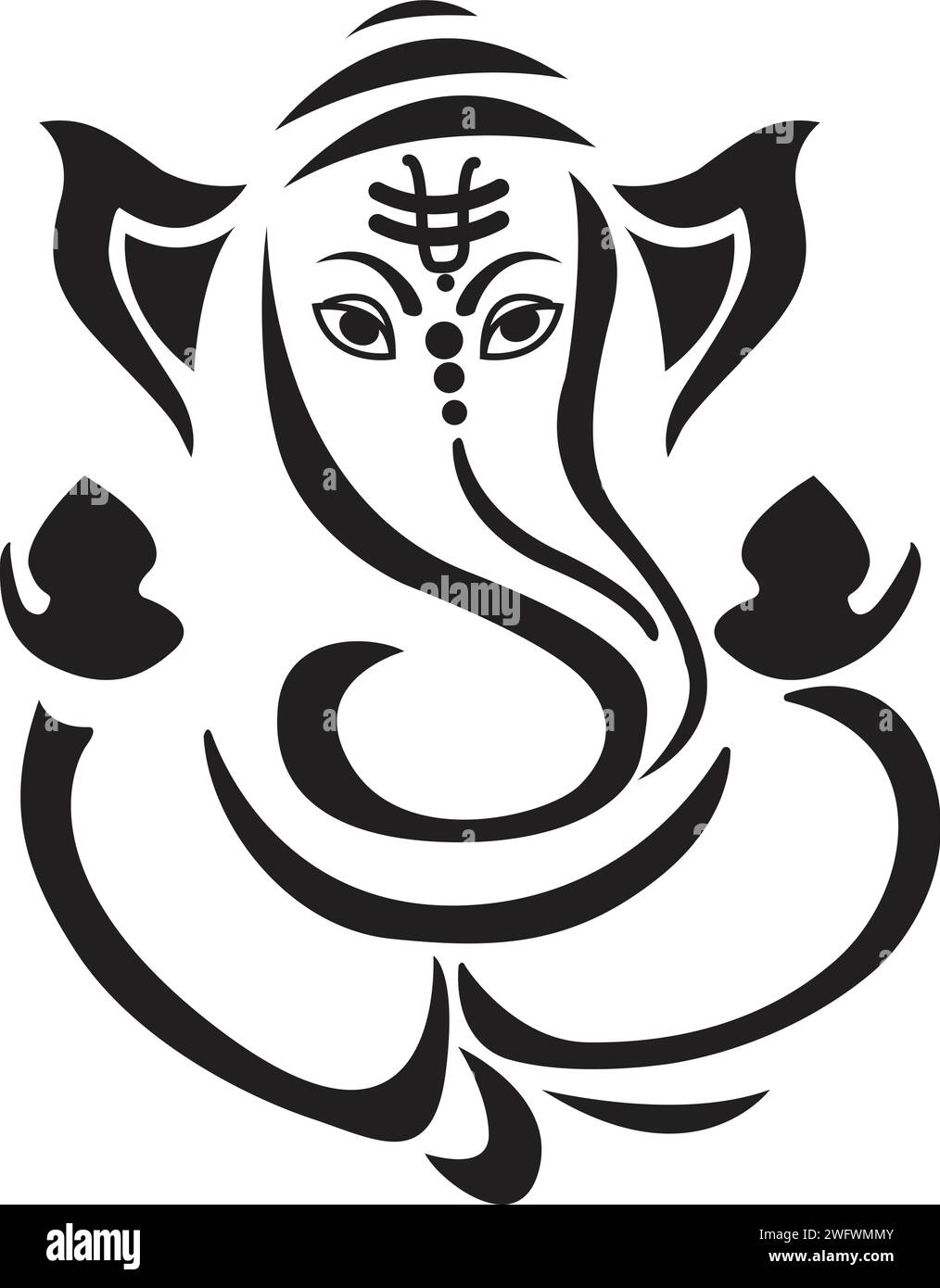 Lord ganesha vector illustration, Ganesh chaturthi, Ganesh icon in ...