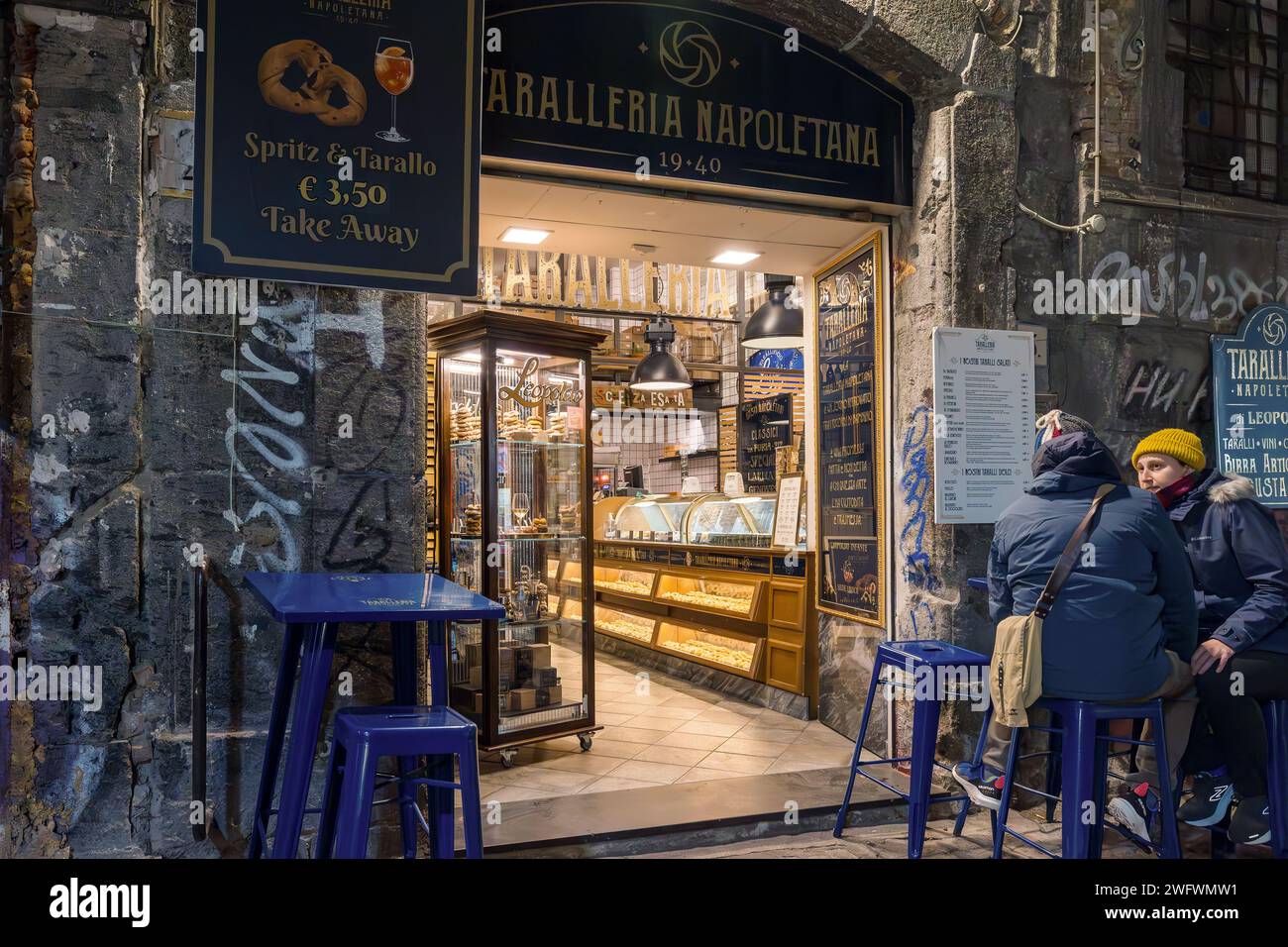 Typical Neapolitan shop producing and selling classic taralli of the ...