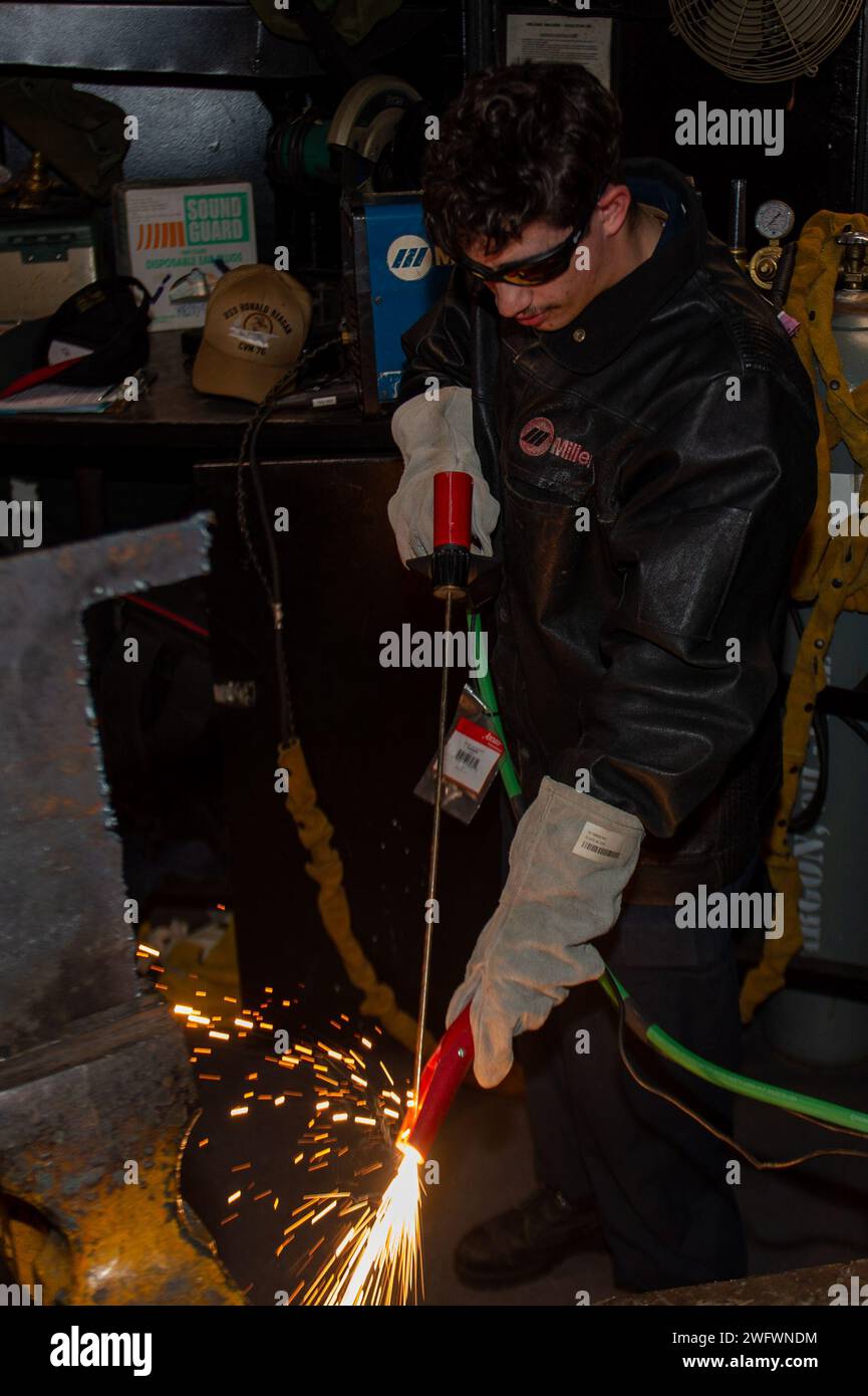 YOKOSUKA, Japan (Jan. 8, 2024) Damage Controlman Fireman Abraham ...