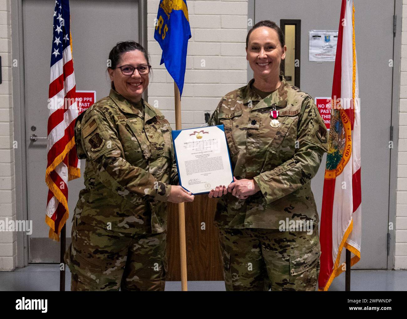 U.S. Air Force Col. Teresa Frank, 125th Mission Support Group commander ...