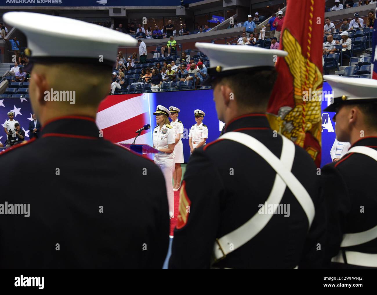 QUEENS, NY (Sept. 2, 2023) RADM Shoshana Chatfield makes addresses the ...