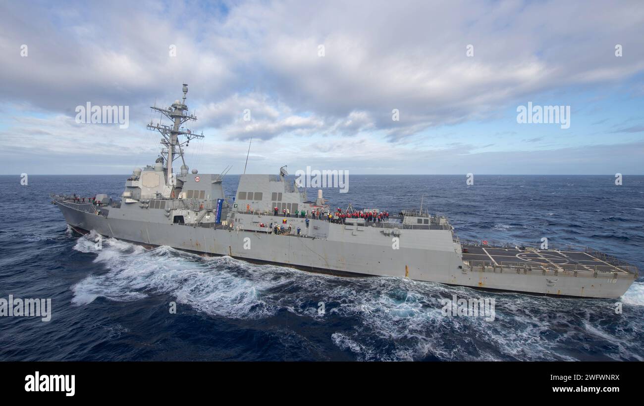 PACIFIC OCEAN (Jan 19, 2024) The Arleigh Burke-class guided-missile ...