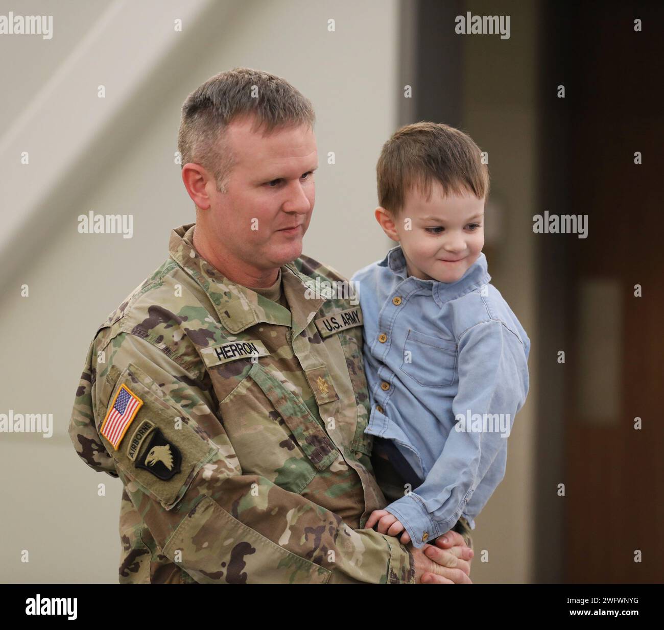 Maj. Thomas Herron of the 35th Infantry Division, was promoted to his ...