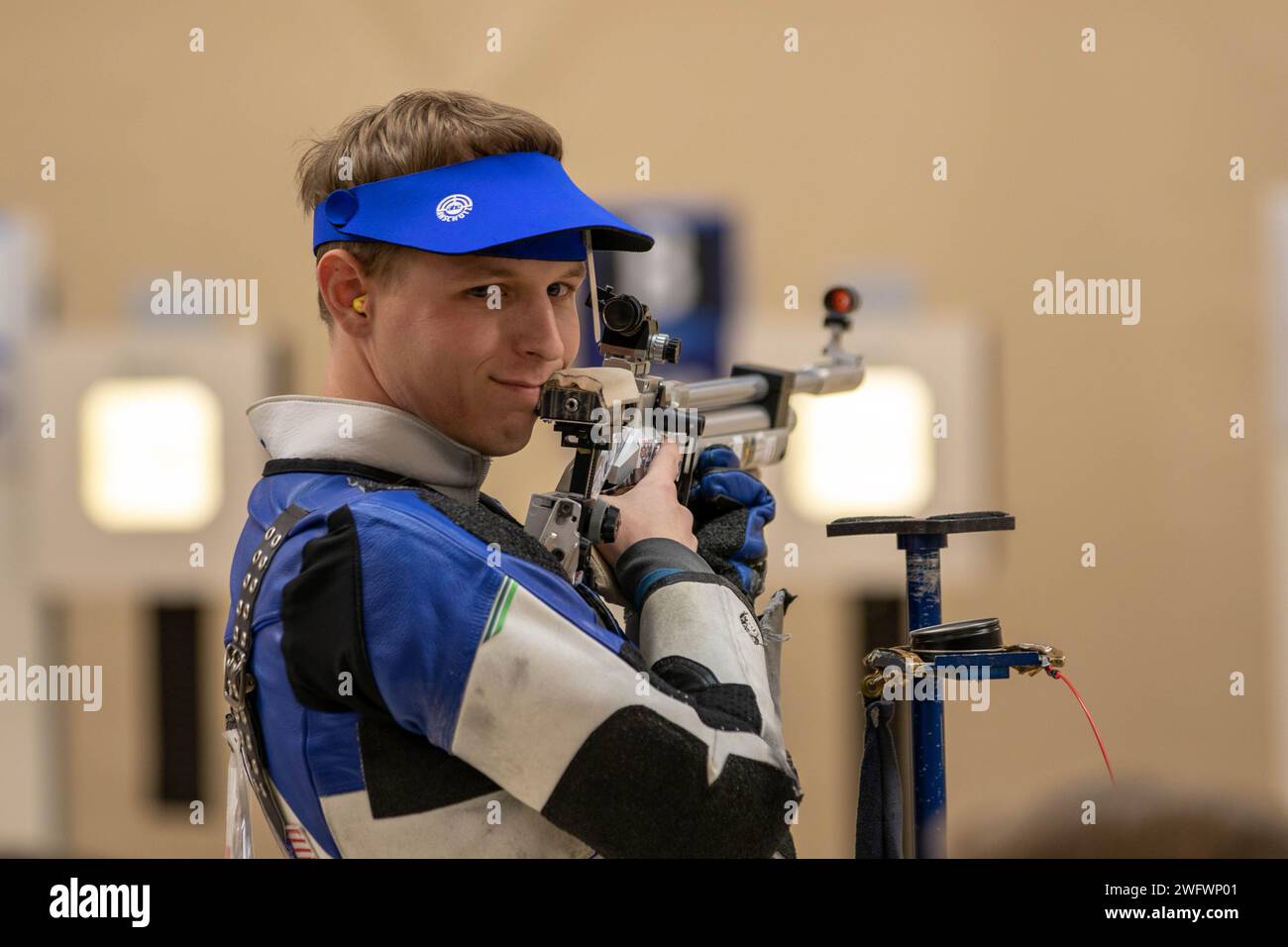 U.S. Army Sgt. Ivan Roe competes in the USA Shooting Air Gun Olympic ...