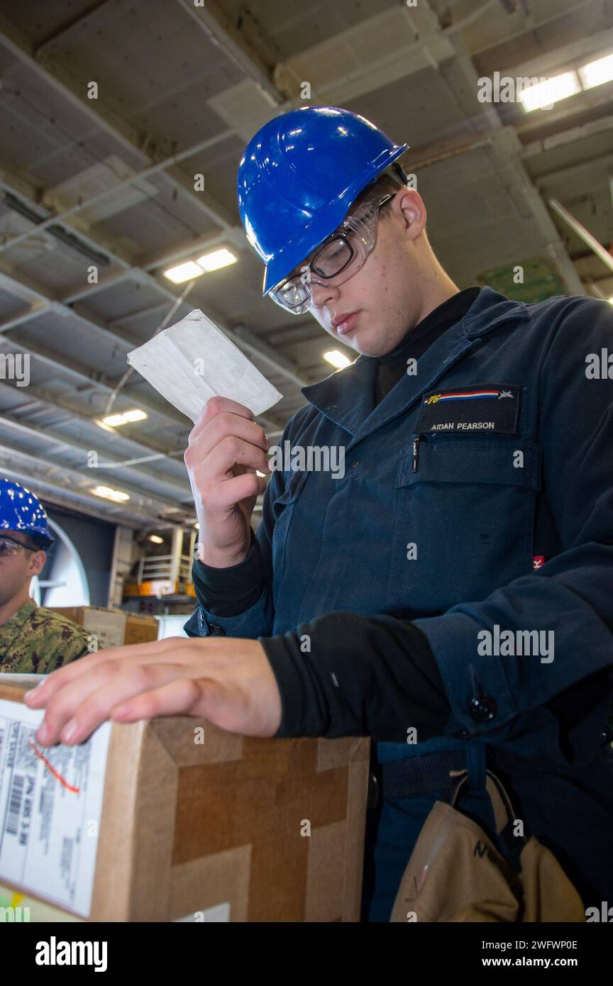 YOKOSUKA, Japan (Jan. 9, 2024) Logistics Specialist Seaman Apprentice ...