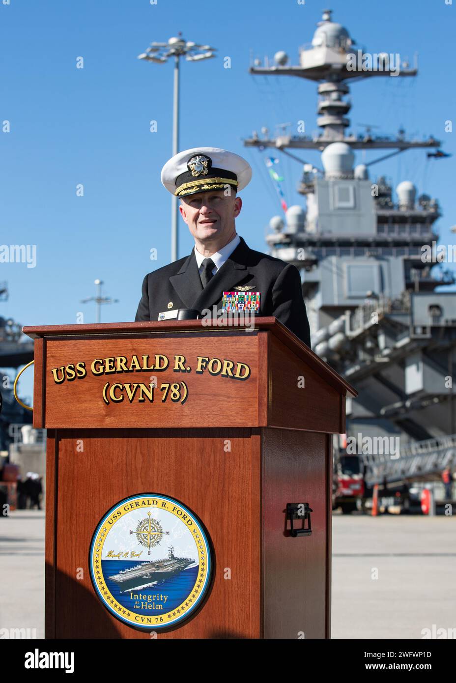 Commanding Officer of the USS Gerald R. Ford (CVN 78) Capt. Rick ...