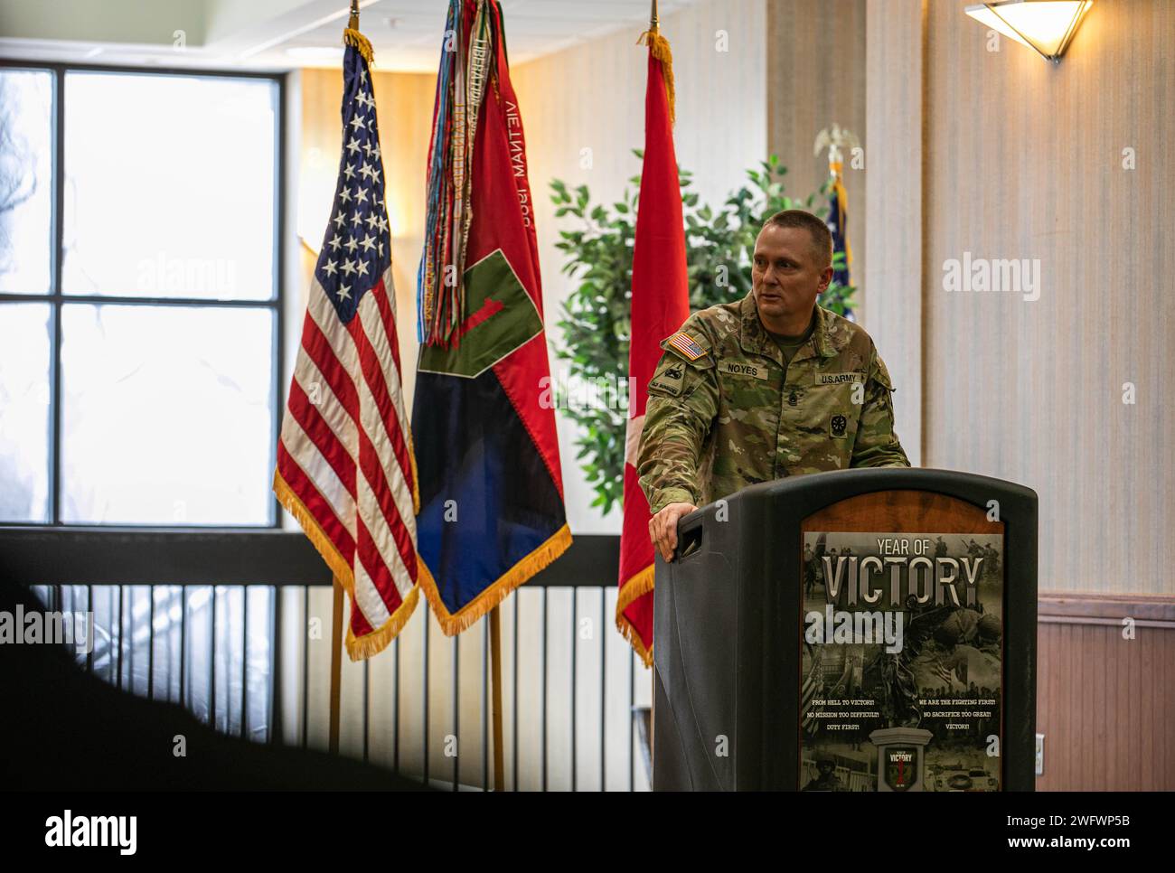 U.S. Army Command Sgt. Maj. Derek Noyes, command sergeant major of the ...