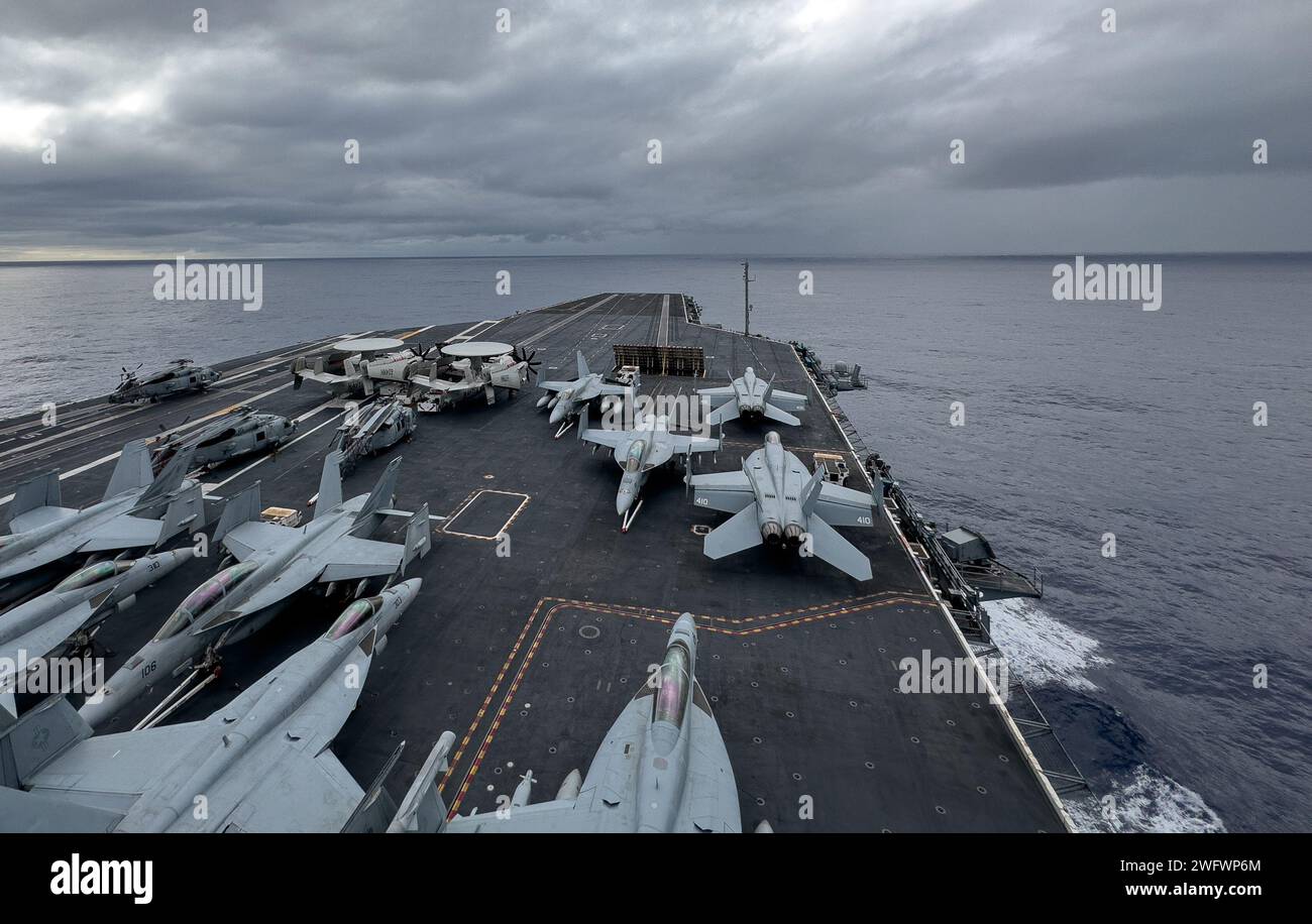 PACIFIC OCEAN (Jan. 20, 2024) The Nimitz-class aircraft carrier USS Theodore Roosevelt (CVN 71 ...