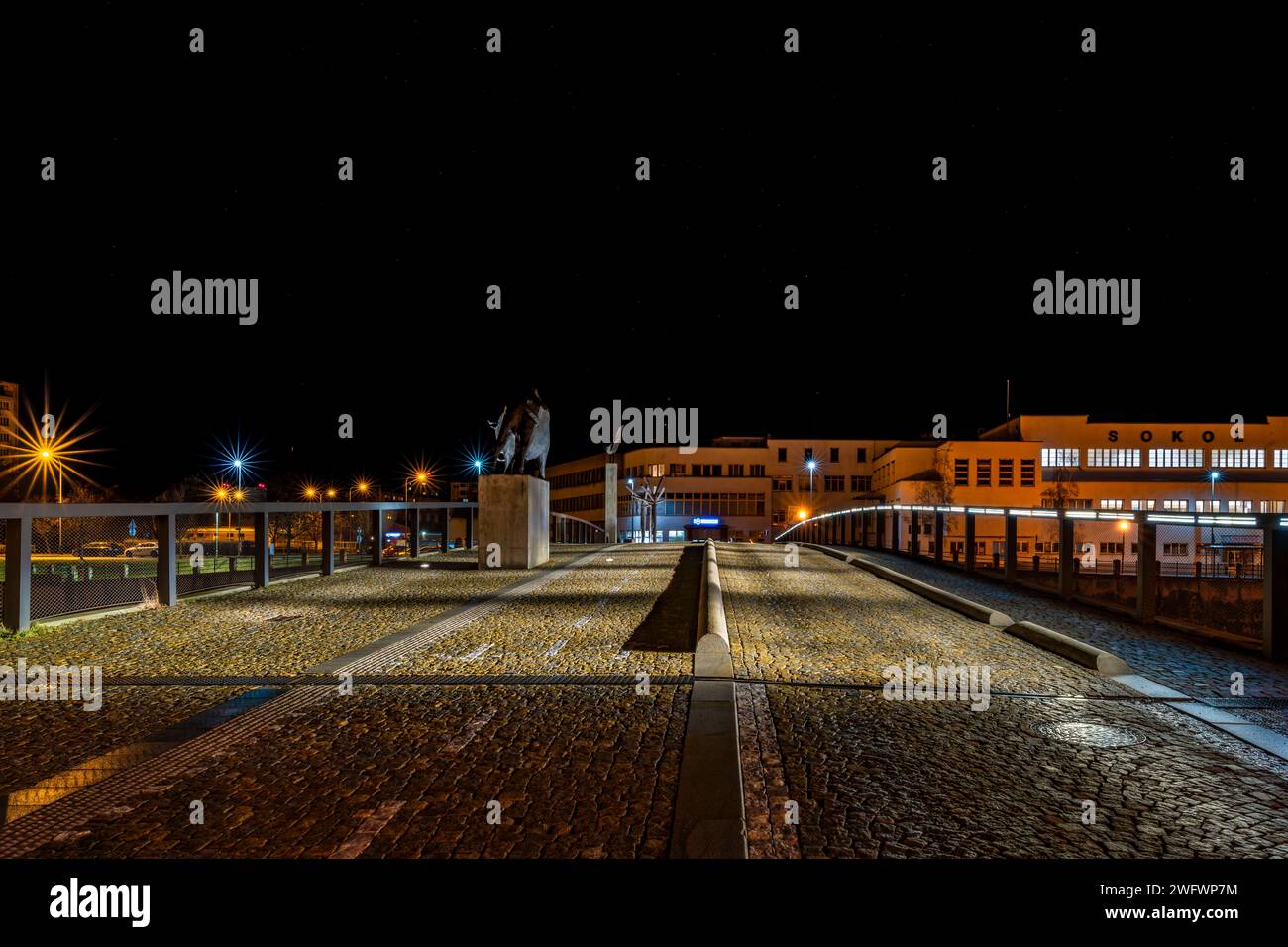 River Becva in winter without snow color evening in Prerov CZ 01 24 ...