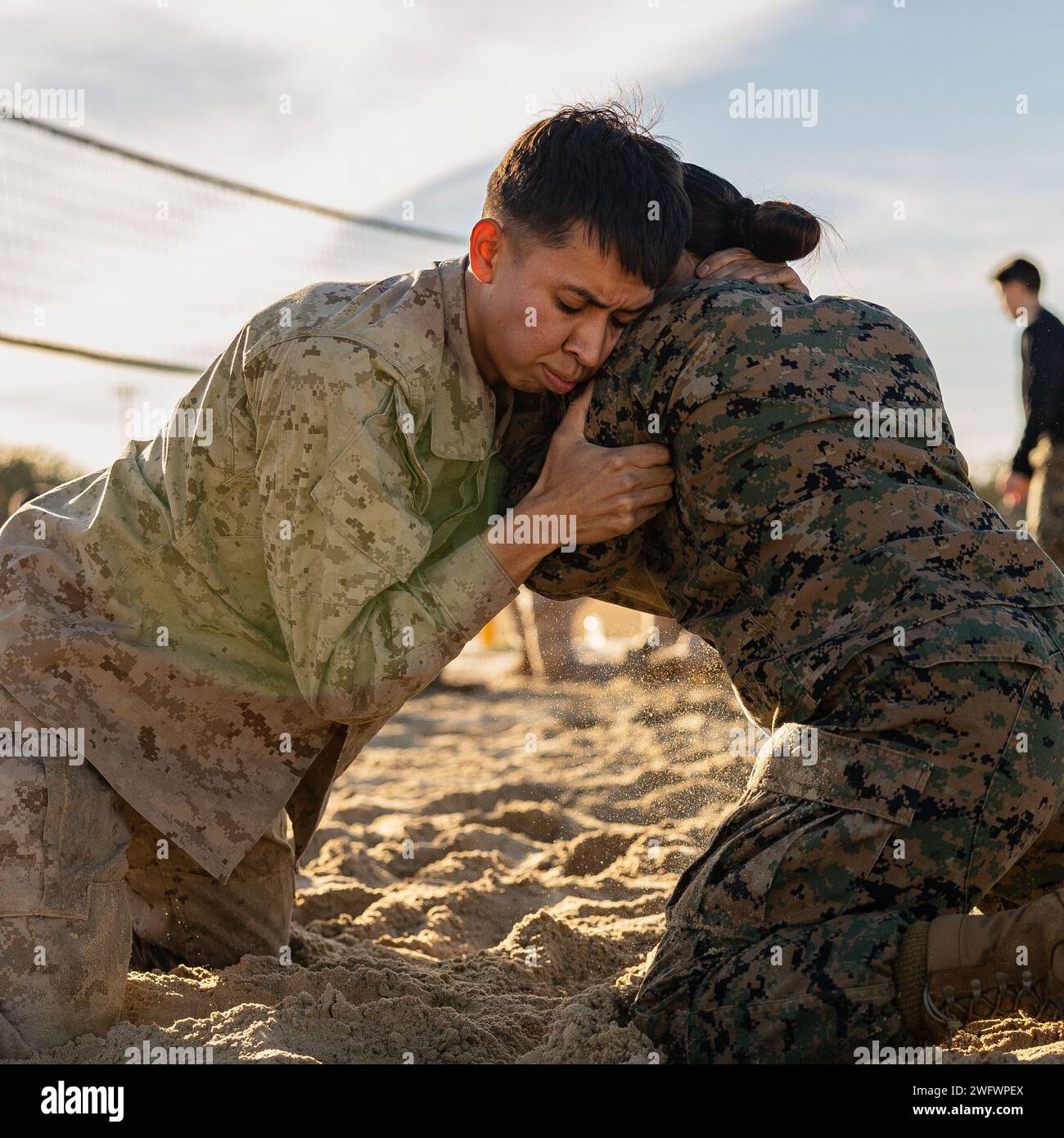 U.S. Marines stationed on Marine Corps Air Station Cherry Point grapple ...