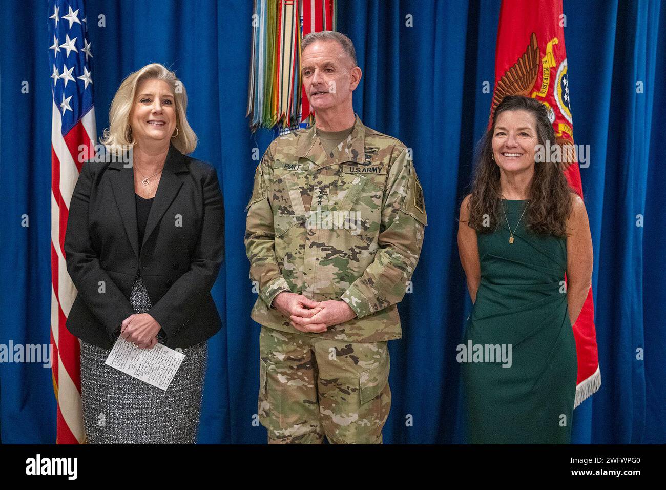 U.S. Army Lt. Gen. Walter E. Piatt, center, the director of the U.S ...