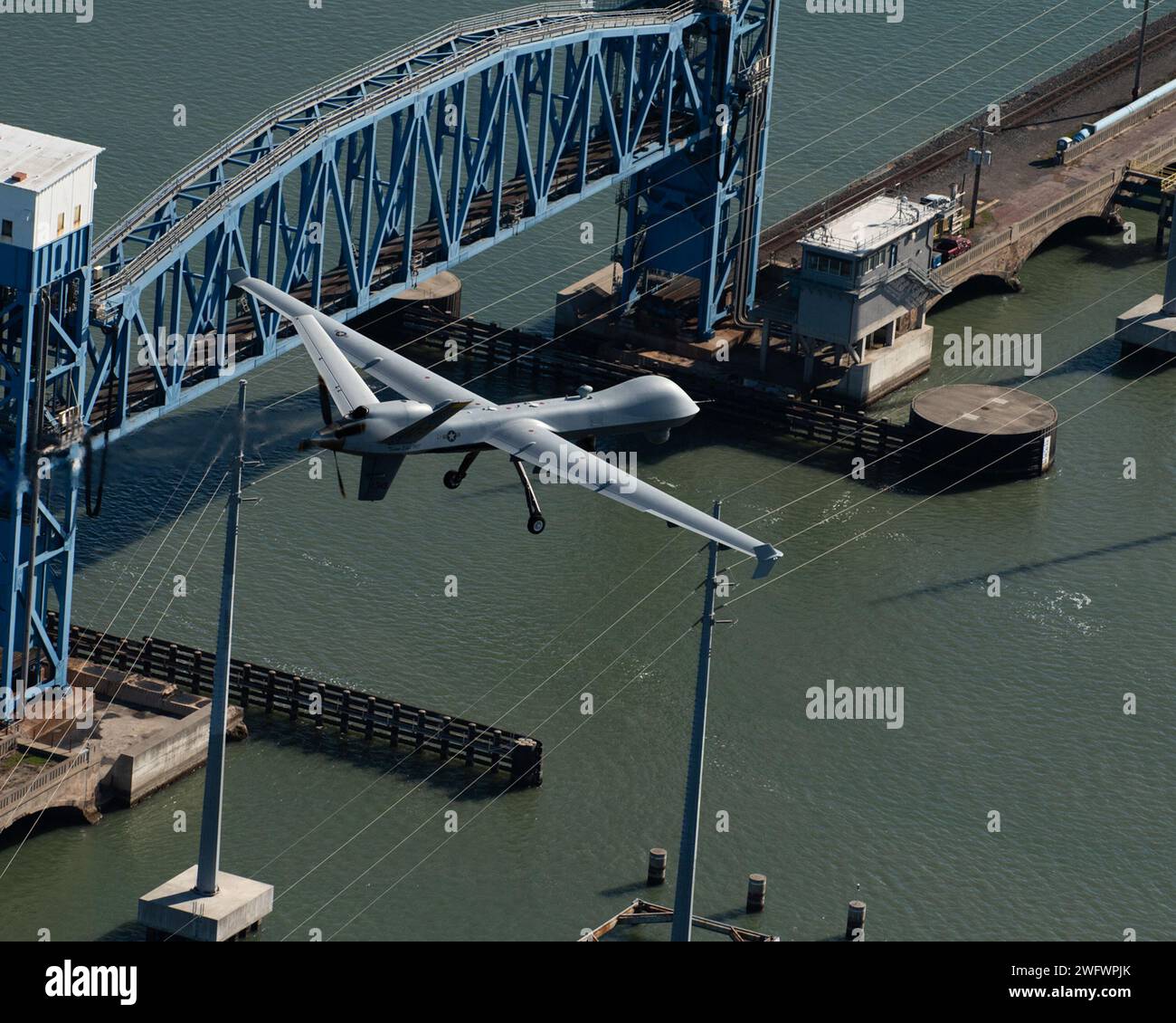 A 147th Attack Wing MQ-9 Reaper flys over Galveston, Texas on January ...