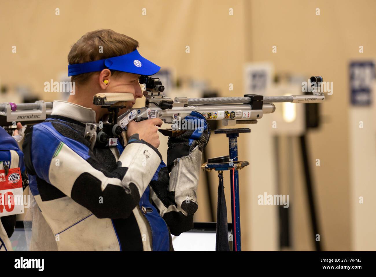 U.S. Army Sgt. Ivan Roe competes in the USA Shooting Air Gun Olympic ...