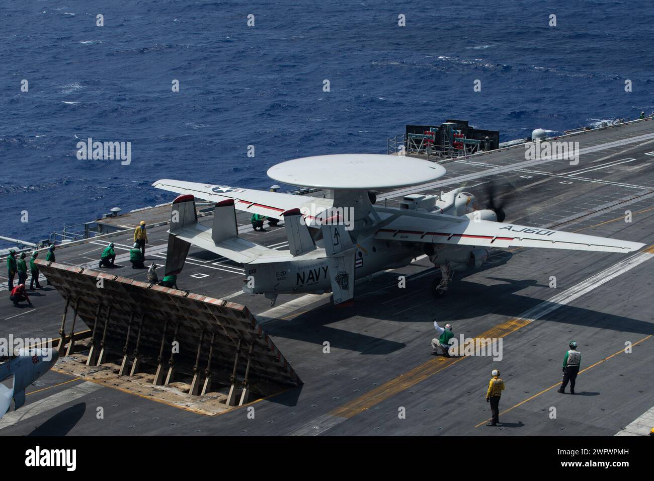 An E-2D Hawkeye, attached to the "Bear Aces" of Airborne Command and ...