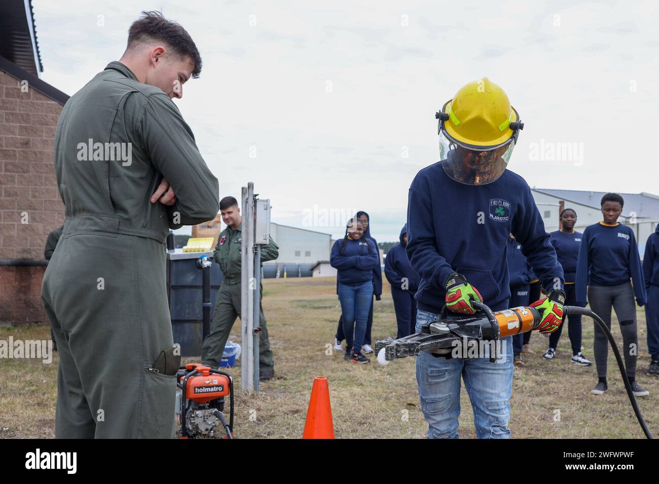 Students from Eau Claire High School practice using the jaws of life ...