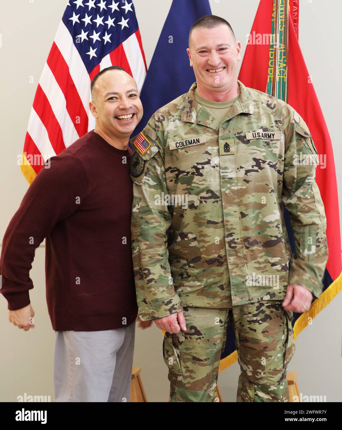 Sgt. Maj. Christopher Coleman was promoted to his current rank by both of his sons during a ...