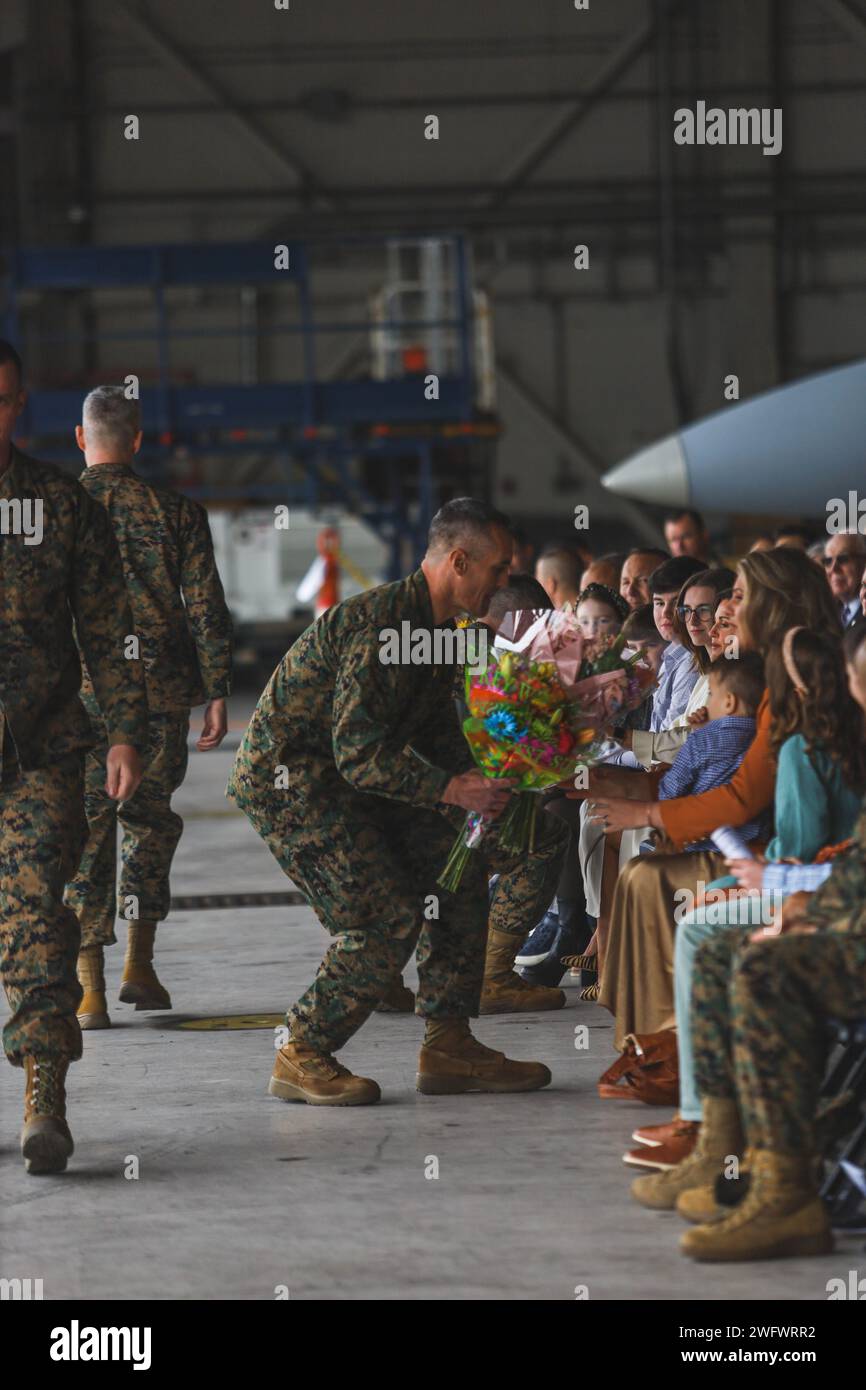 U.S. Marine Corps Lt. Col. Jarrod Allen, incoming commanding officer ...