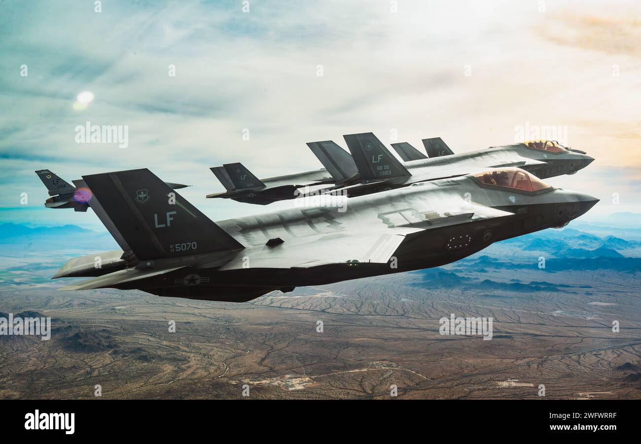 U.S. Air Force F-35A Lightning II’s assigned to the 61st Fighter ...