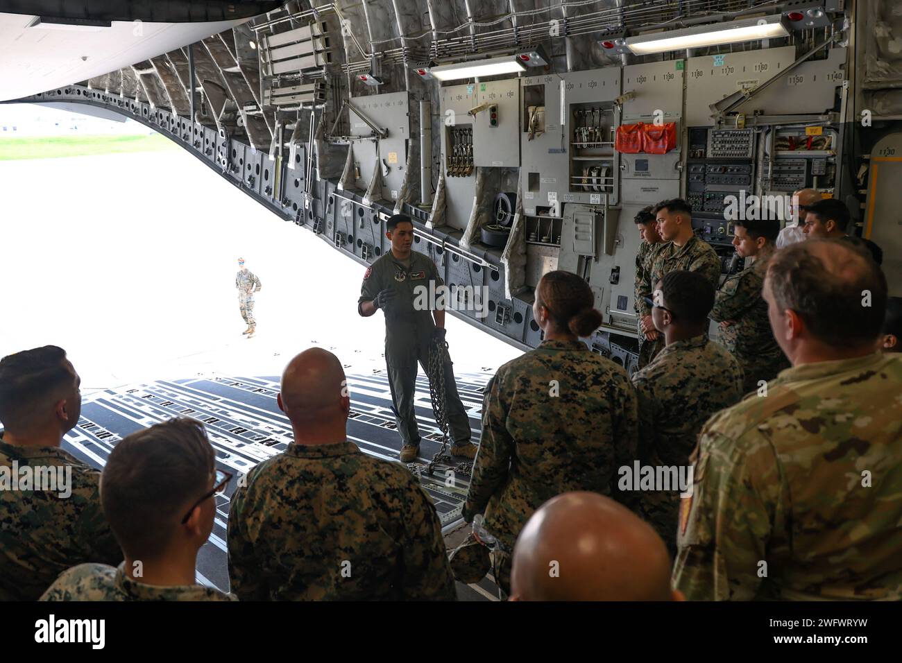 U.S. Air Force Senior Airman Namibia Lehua, a C-17 Globemaster III load ...