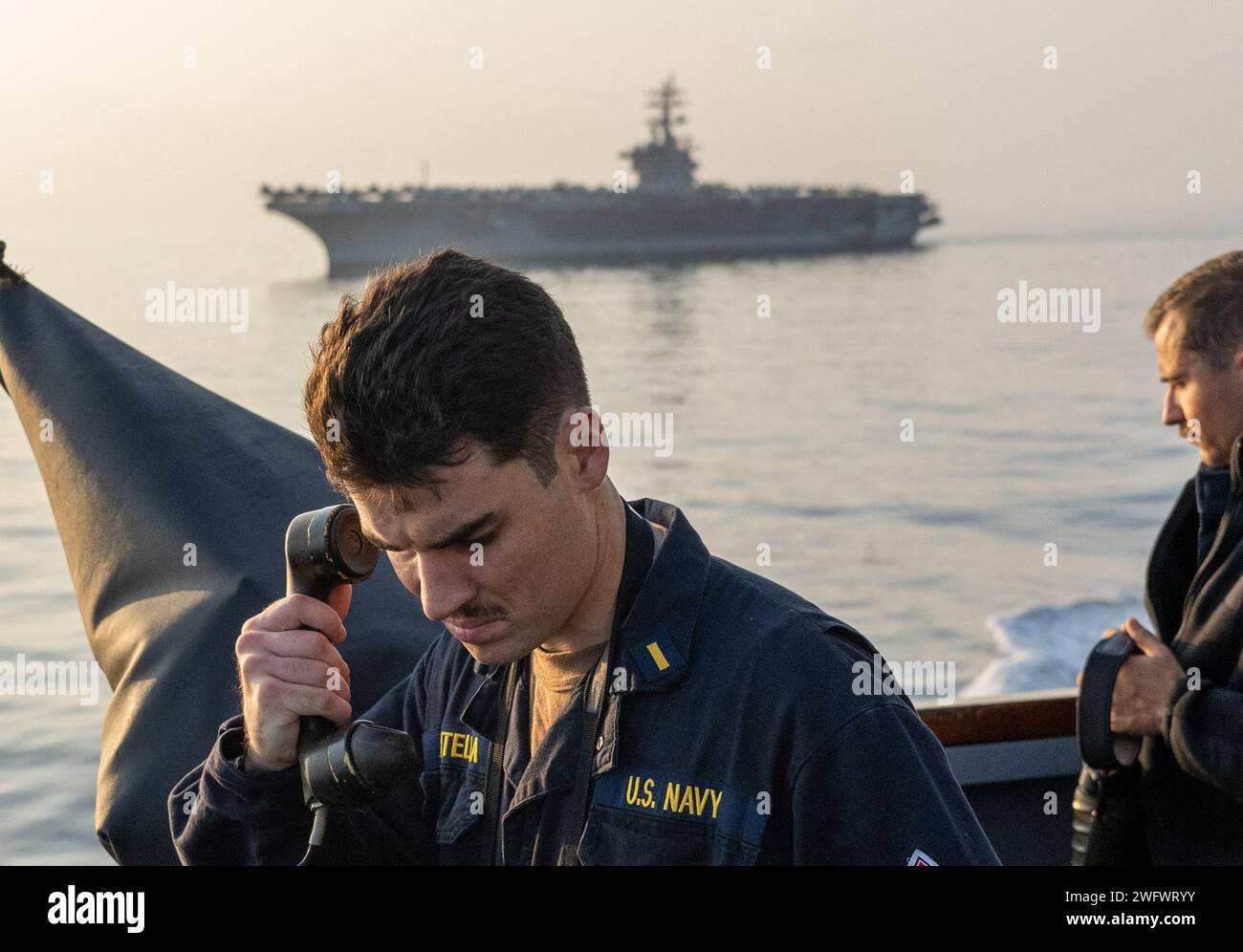 240108-N-CK669-1146 RED SEA (Jan. 8, 2024) Ensign Hunter Riportella ...