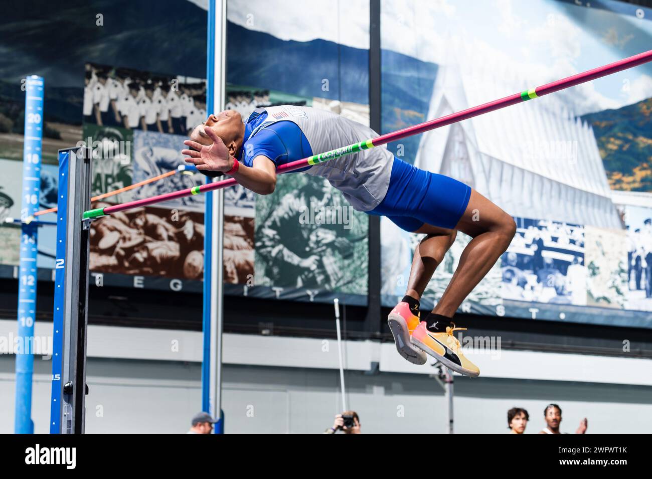 U.S. AIR FORCE ACADEMY, Colo. -- U.S. Air Force’s Jalan Rivers competes ...
