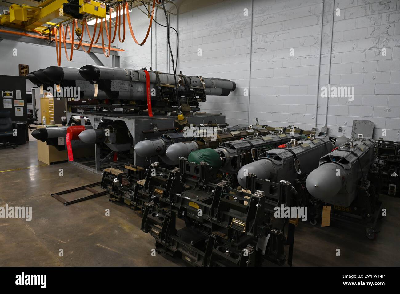 Rows of AN/ALQ 131s and 184s sit in the 36th Electronic Warfare Pod ...