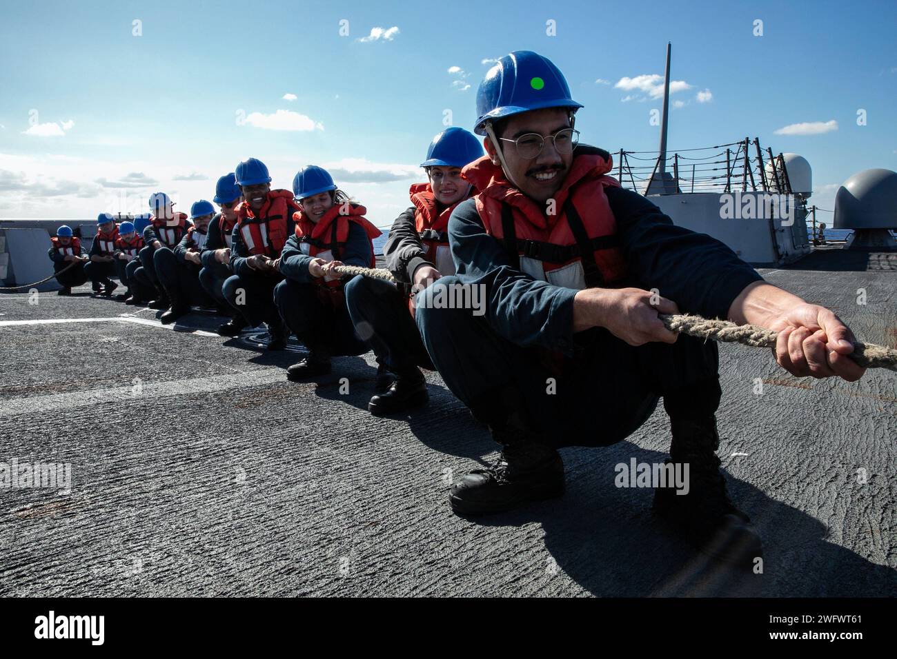 240112-N-VM650-1159 SOUTH CHINA SEA (Jan. 12, 2024) Sailors aboard ...