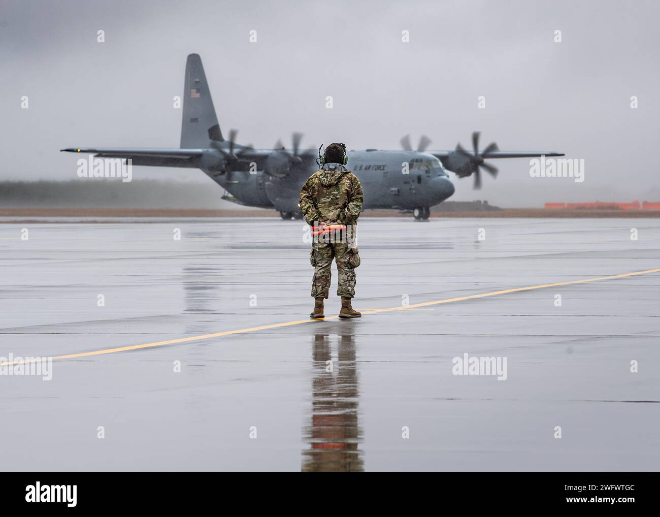 U.S. Air Force Senior Airman Evan Anderson, a crew chief assigned to ...