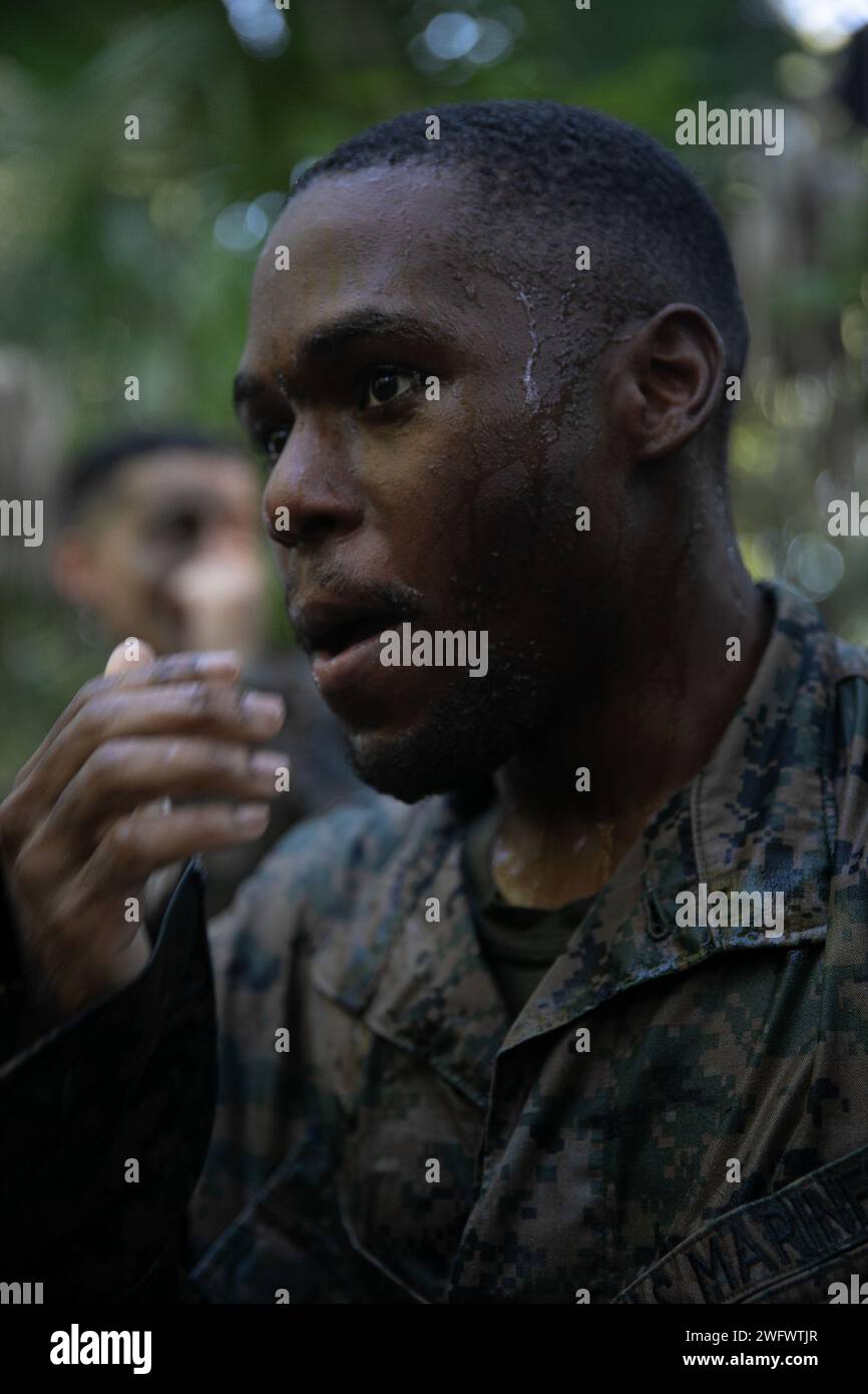U.S. Marine Corps Cpl. Ganahel Leandre, student, Corporals School ...