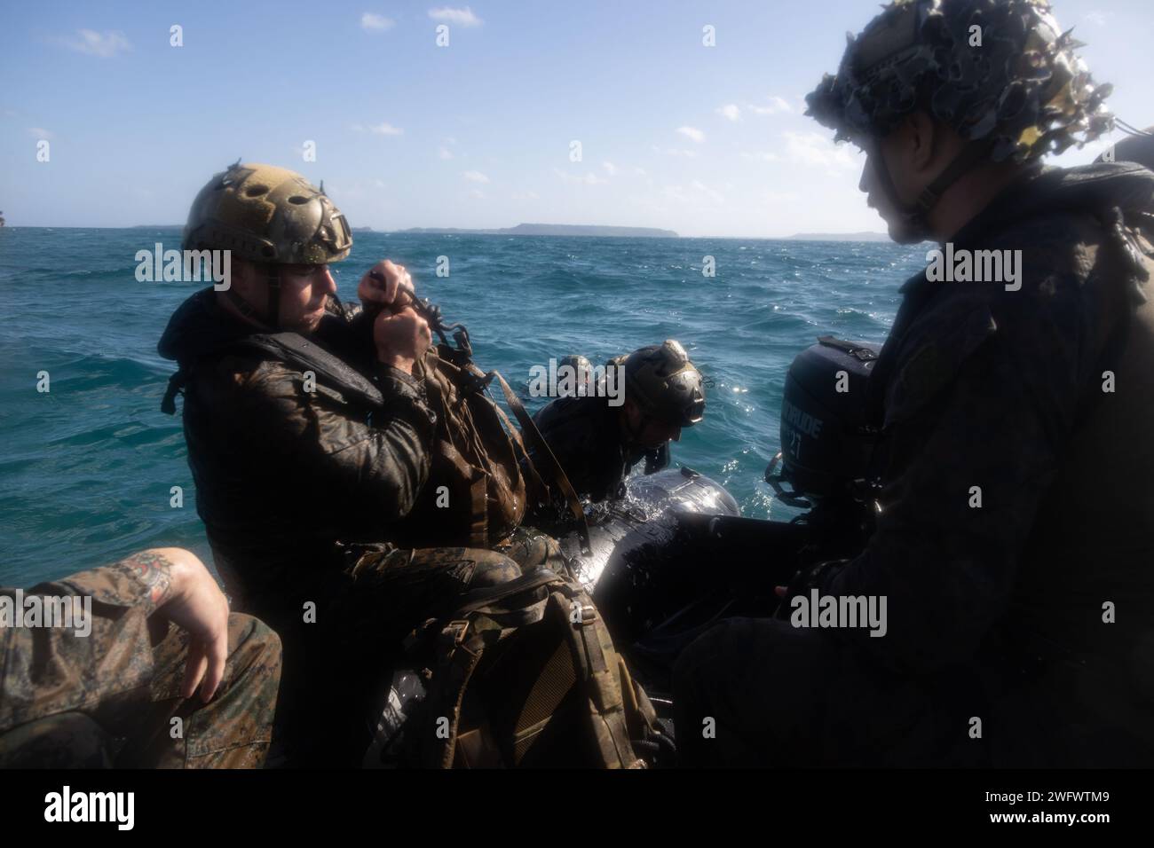 U.S. Marines with the maritime raid force, 31st Marine Expeditionary ...