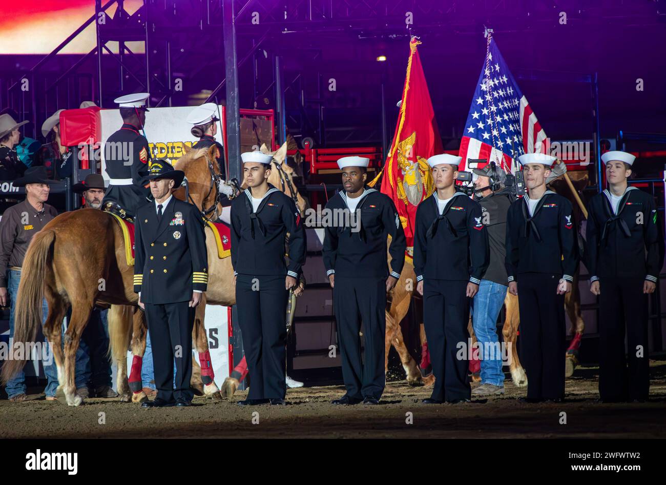 240112-N-ED228-1175 SAN DIEGO (Jan. 12, 2023) Capt. Pete Riebe, left ...