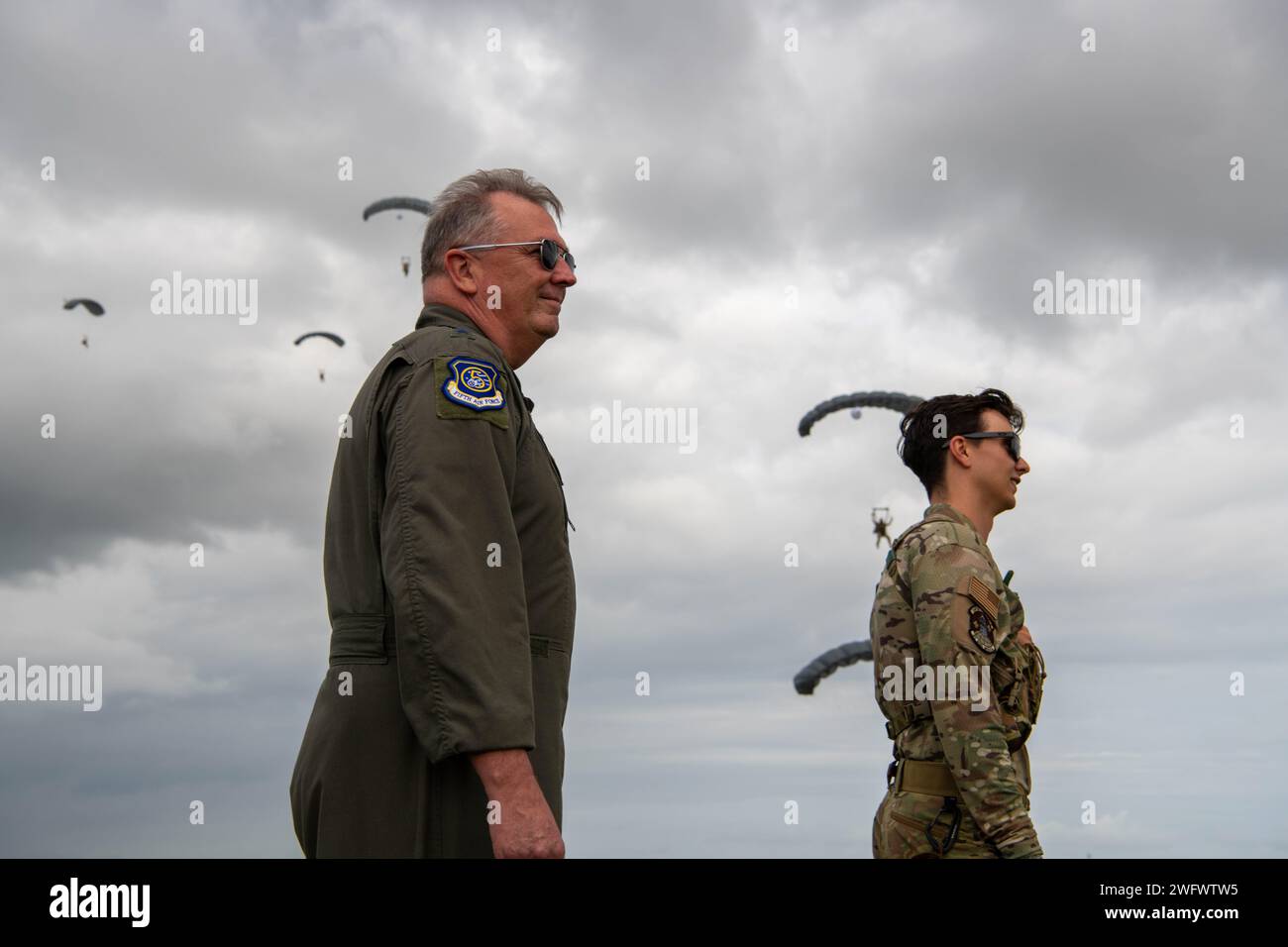 U.S. Air Force Lt. Gen. Ricky Rupp, left, U.S. Forces Japan and Fifth ...