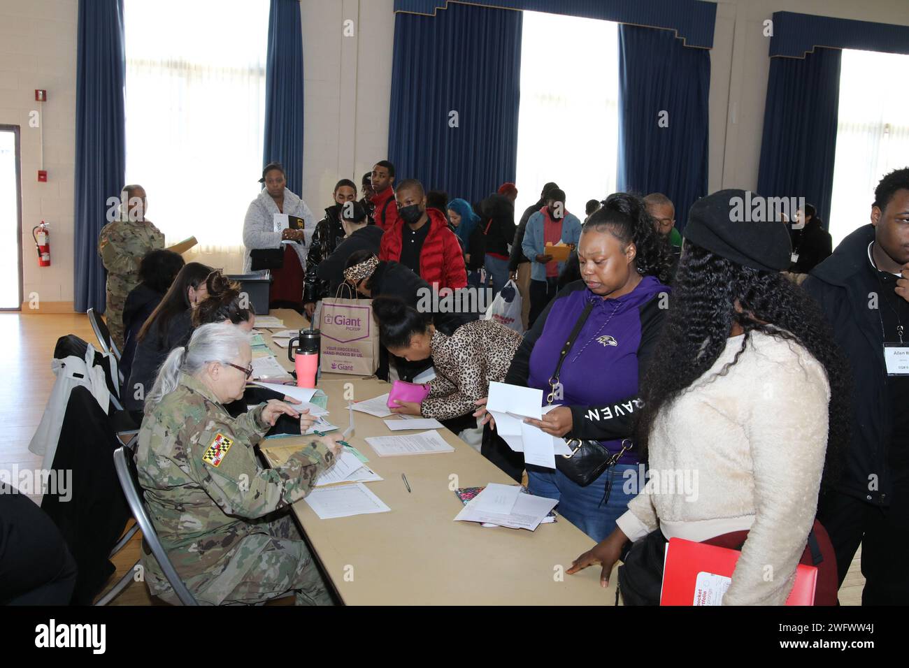 Parents and Freestate ChalleNGe Academy cadets fill out administrative ...