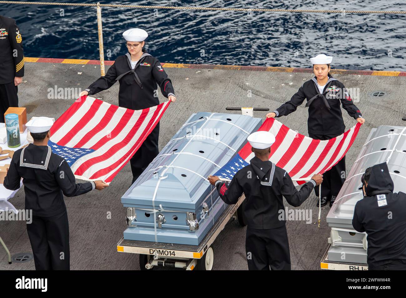 240120-N-ED228-2087 PACIFIC OCEAN (Jan. 20, 2024) Sailors ceremoniously ...