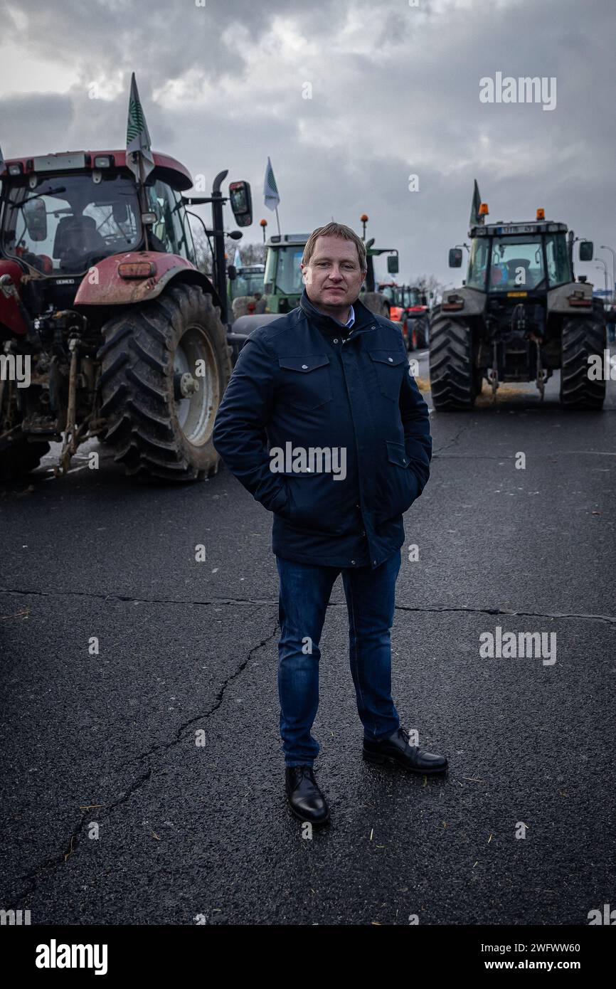 Portrait of Damien Greffin, FNSEA vice-president, amid nationwide ...