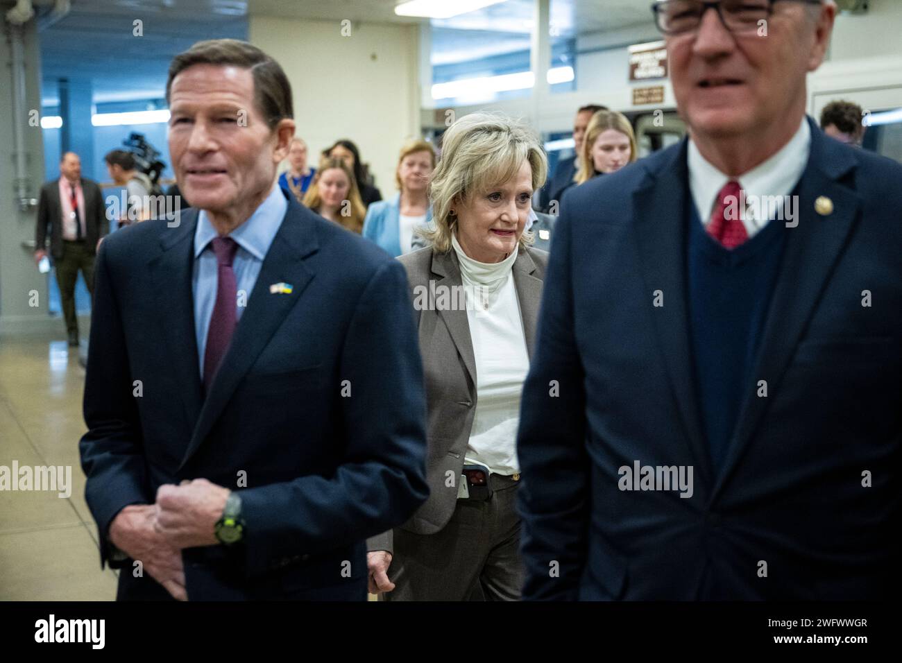 Washington, USA. 01st Feb, 2024. Senator Cindy Hyde-Smith (R-MS) walks ...