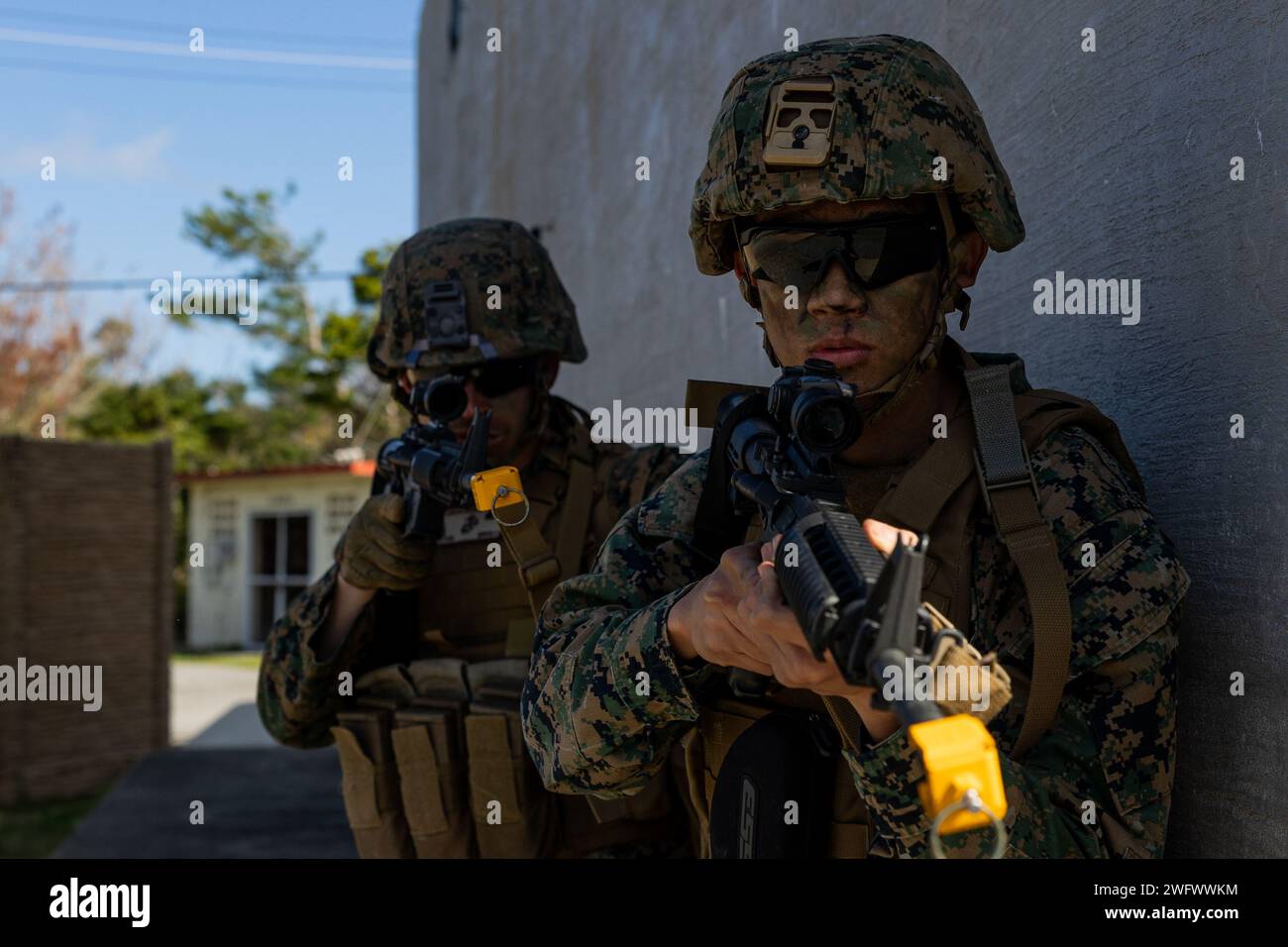 U.S. Marines with Marine Wing Headquarters Squadron (MWHS) 1 provide ...