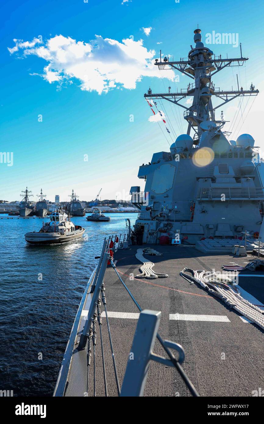 YOKOSUKA, Japan (Jan. 8, 2024) The Arleigh Burke-class guided-missile ...