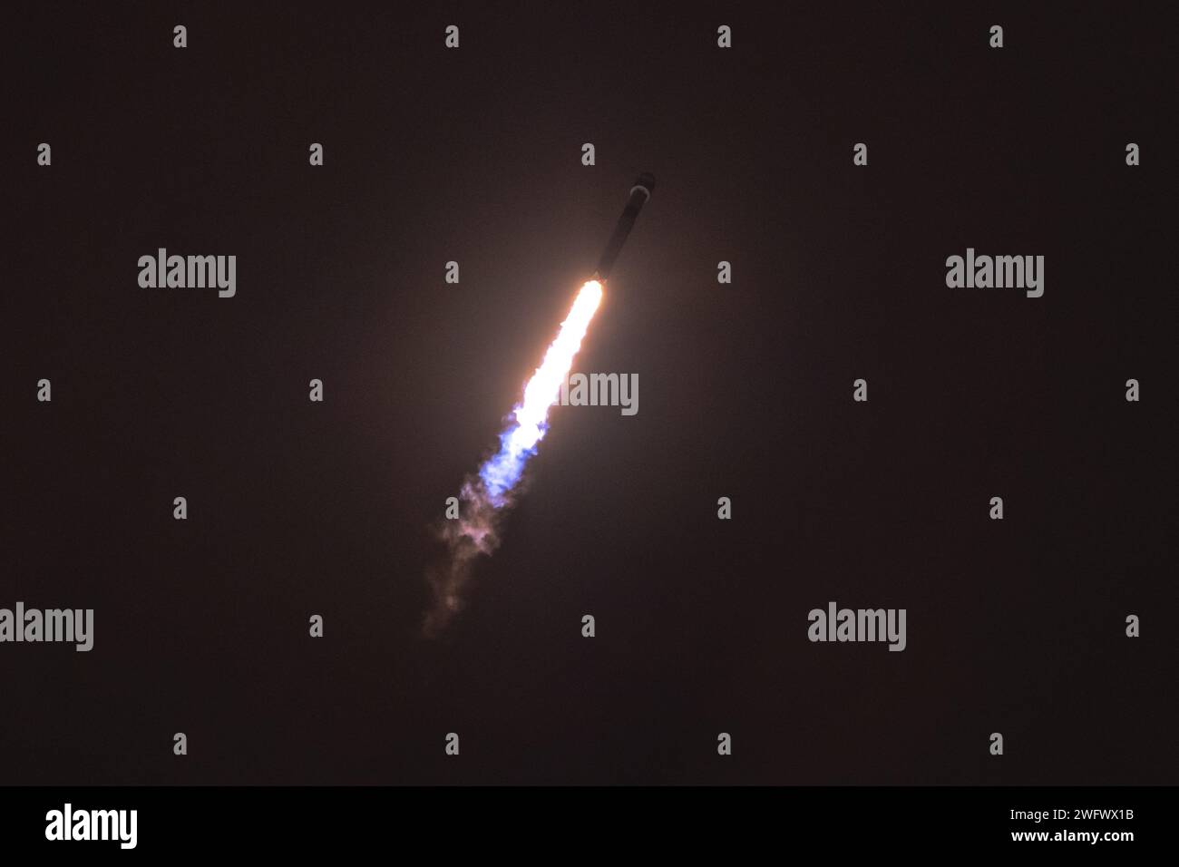 A Falcon 9 rocket carrying OVZON-3 communication satellites launches ...