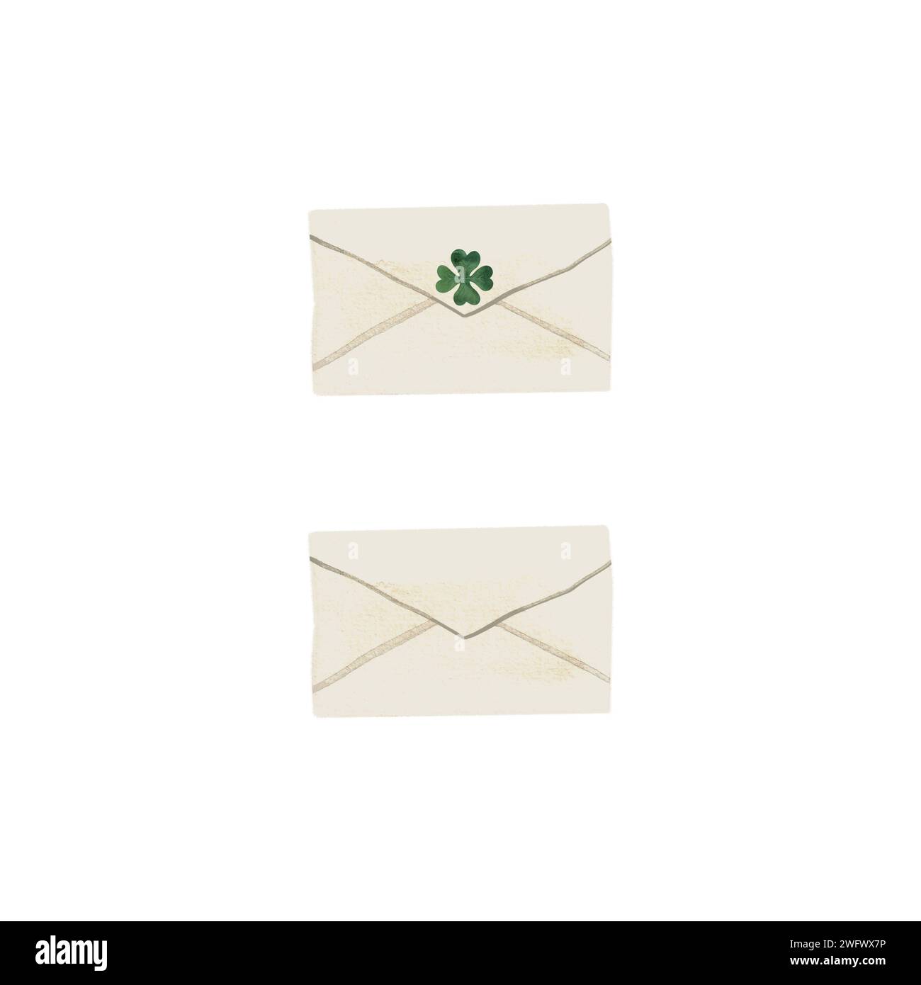 Envelope. Letter or invitation for St. Patrick's Day. Isolated ...
