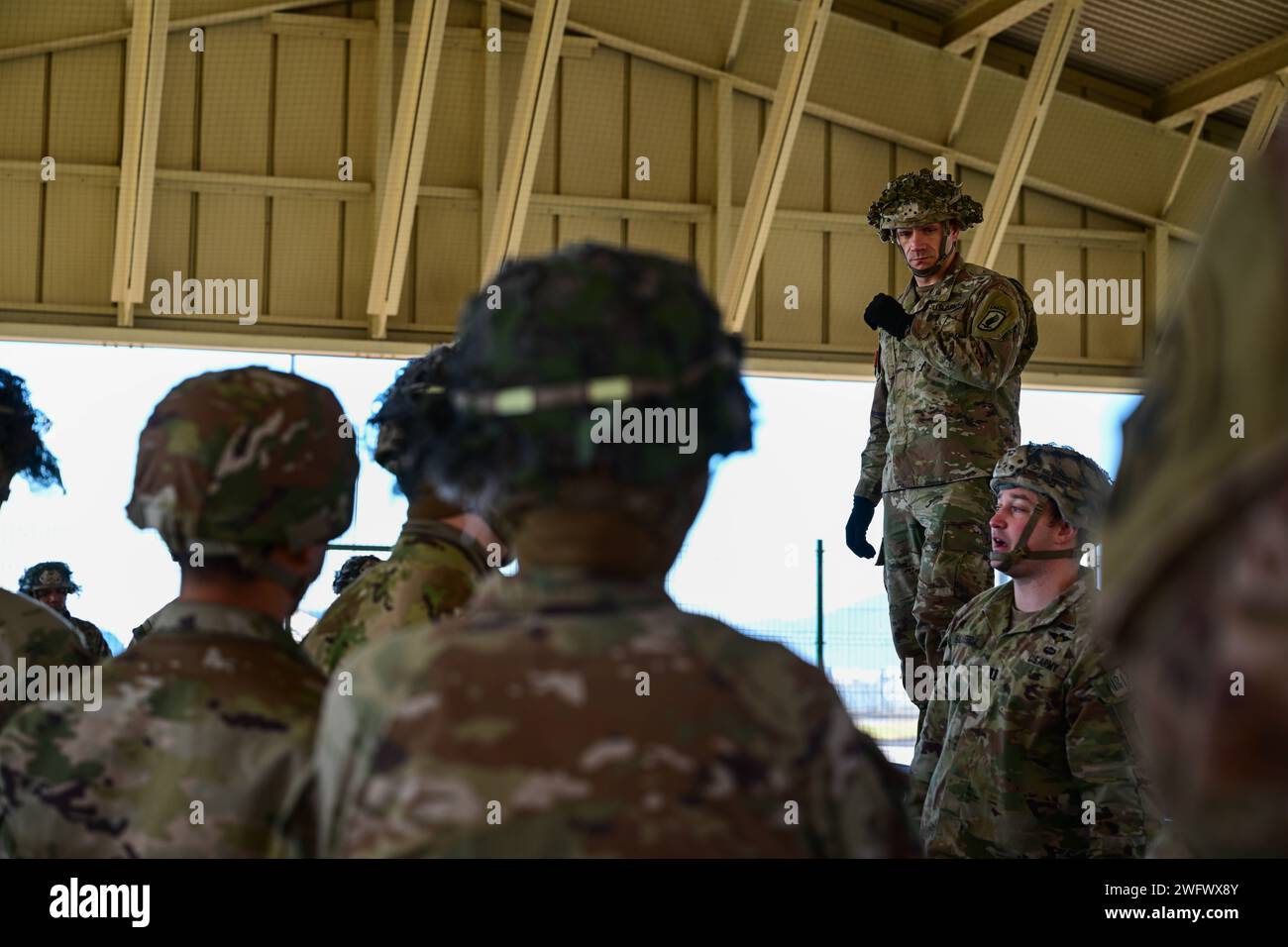 U.S. Army Soldiers assigned to 173rd Airborne Brigade receive a pre ...