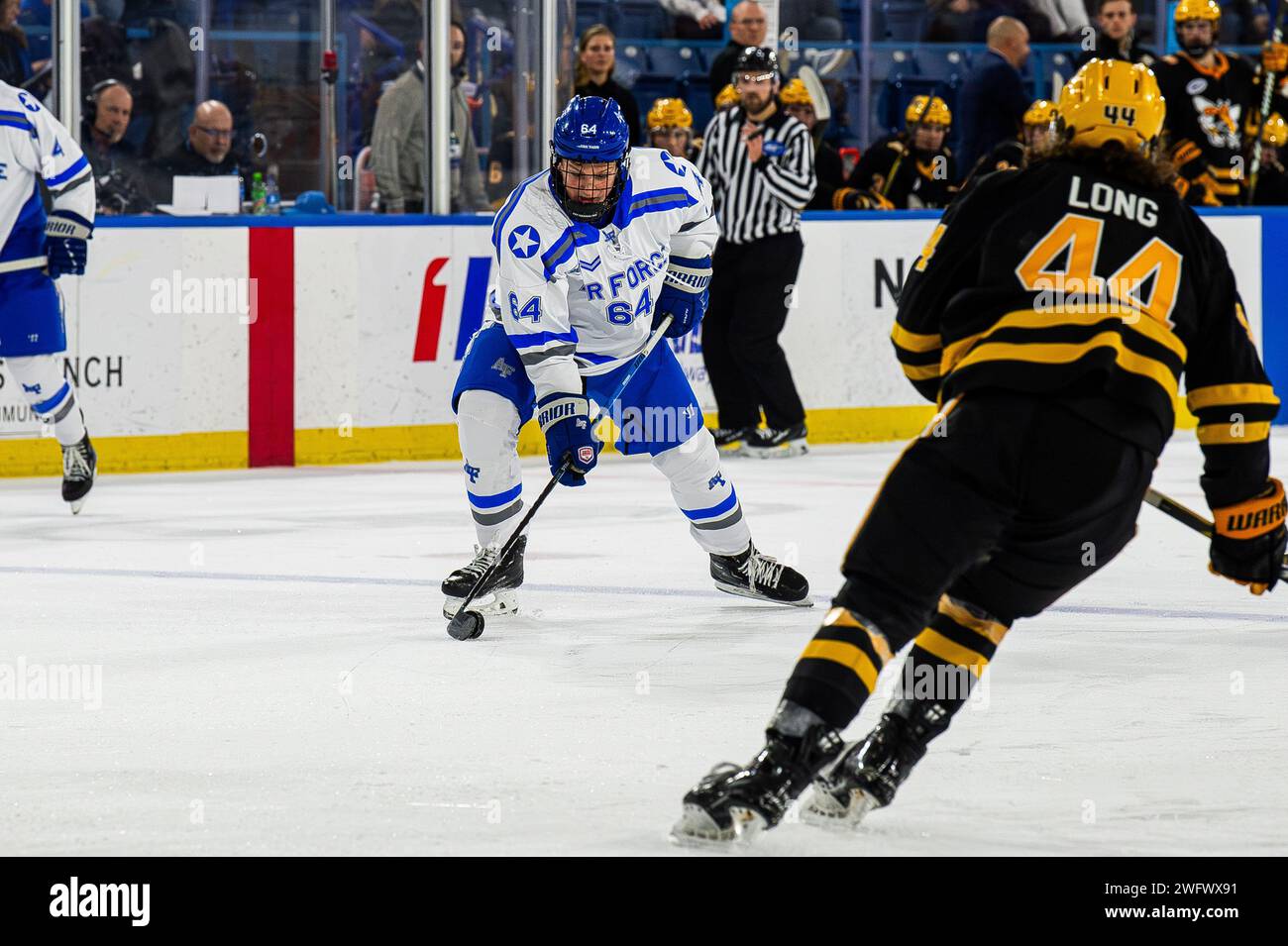 U.S. AIR FORCE ACADEMY, Colo. -- Air Force's Brendan Gibbons keeps the ...