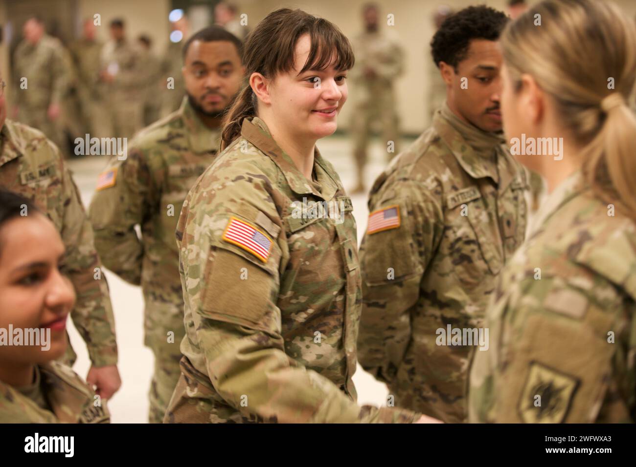 U.S. Army Reserve Col. Melissa Adamski, right, commander of the ...