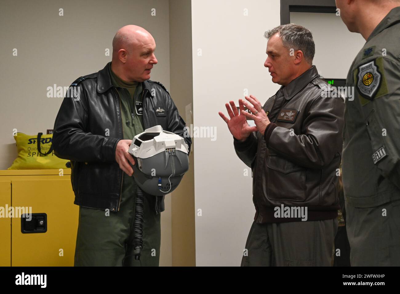 Royal Air Force Air Marshal Harvey Smyth, Air and Space Commander, left ...